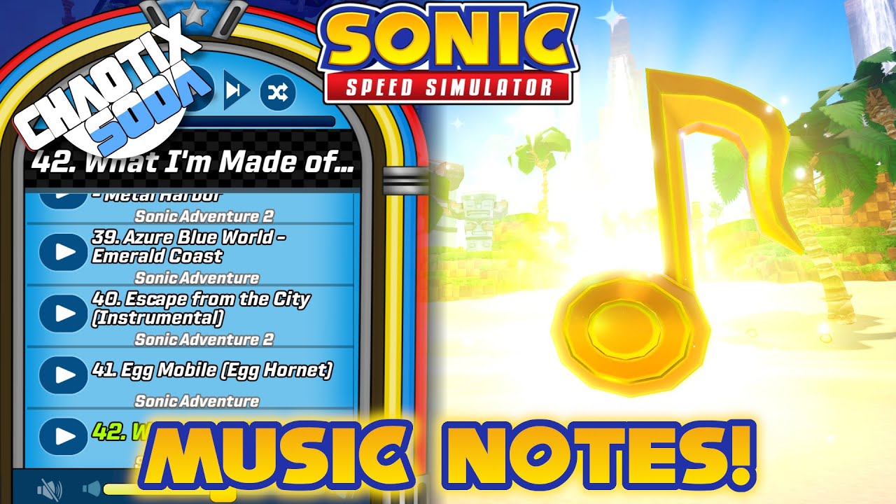 How to Find All 30 Music Note Locations in Sonic Speed Simulator ...