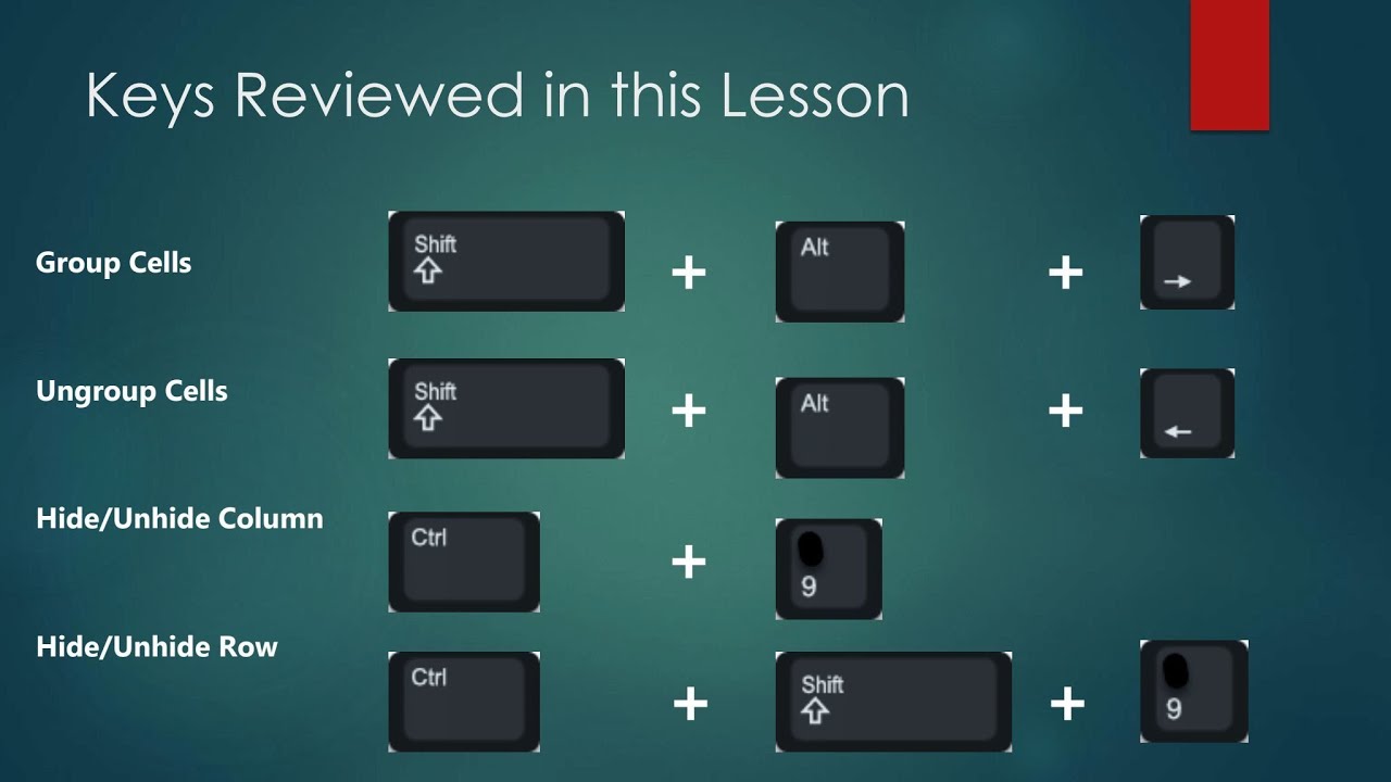 Microsoft Excel Shortcuts- Grouping and Hiding Cells - YouTube