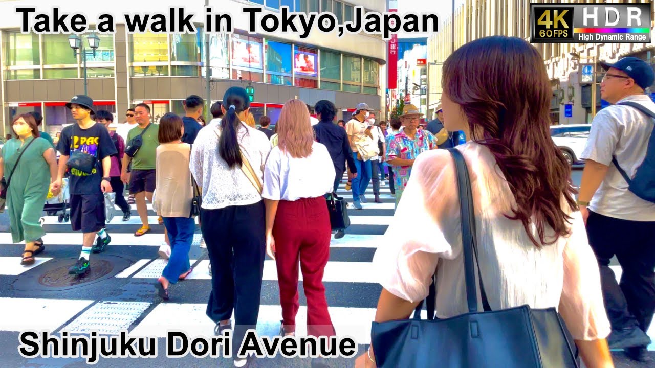 4K 60fps HDR// Take a walk in Tokyo, Japan, Shinjuku-dori Ave.→ ...