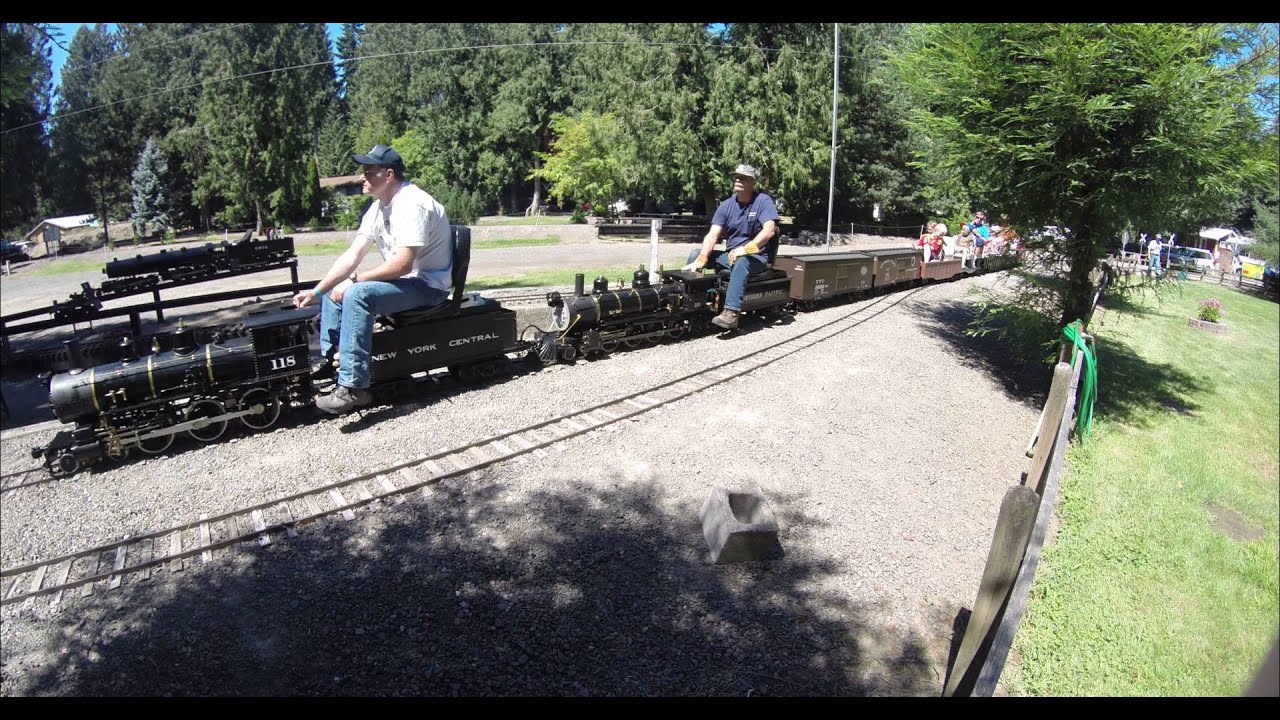 double header steam train at Shady Dell Railroad, 4k - YouTube