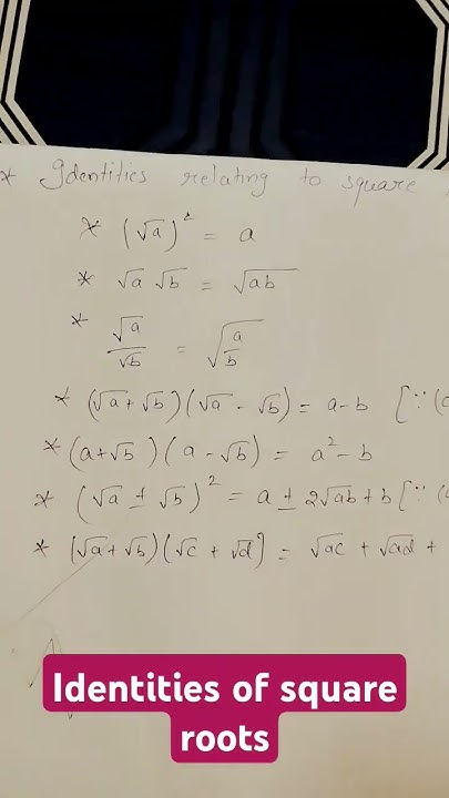 square roots identities - YouTube