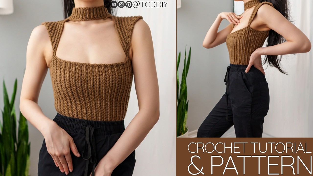 How to Crochet: Modern Mock Neck Top | Pattern & Tutorial DIY - YouTube