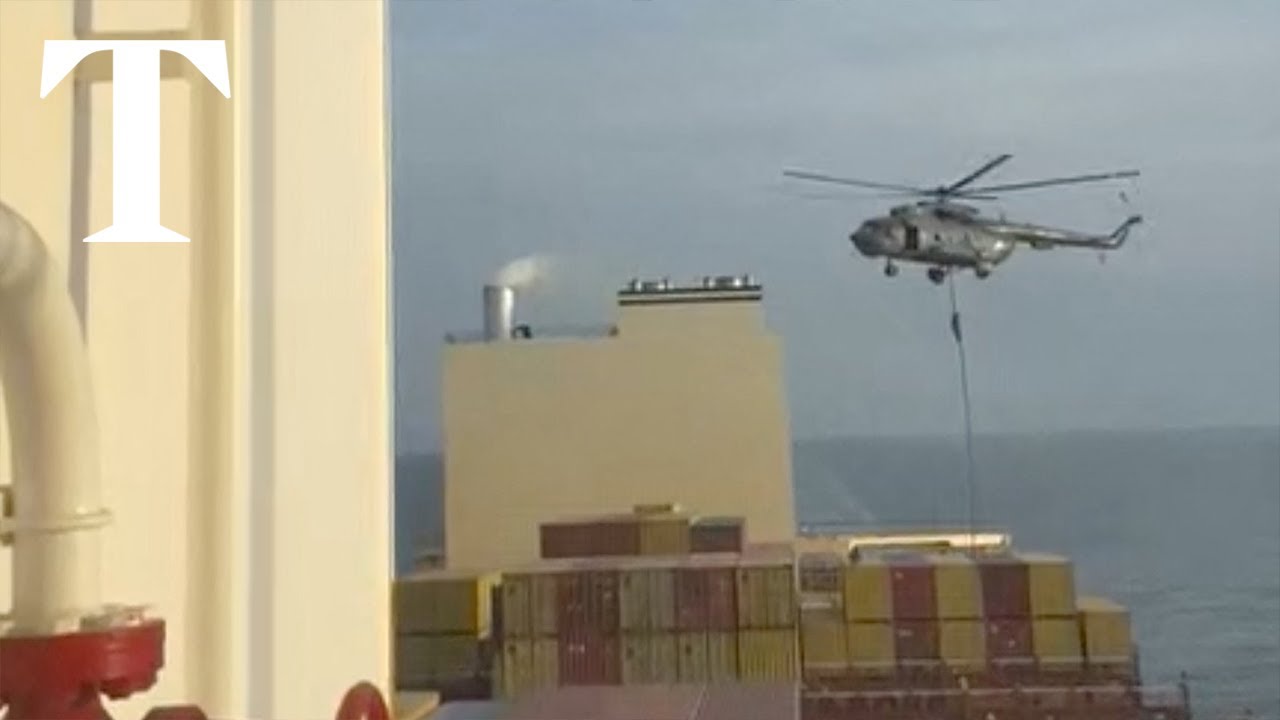 Iranian navy seize Israeli-linked ship in Hormuz - YouTube