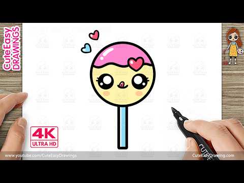 How to Draw a Cute Lollipop | Easy Kawaii Candy Drawing for Kids and Toddlers!