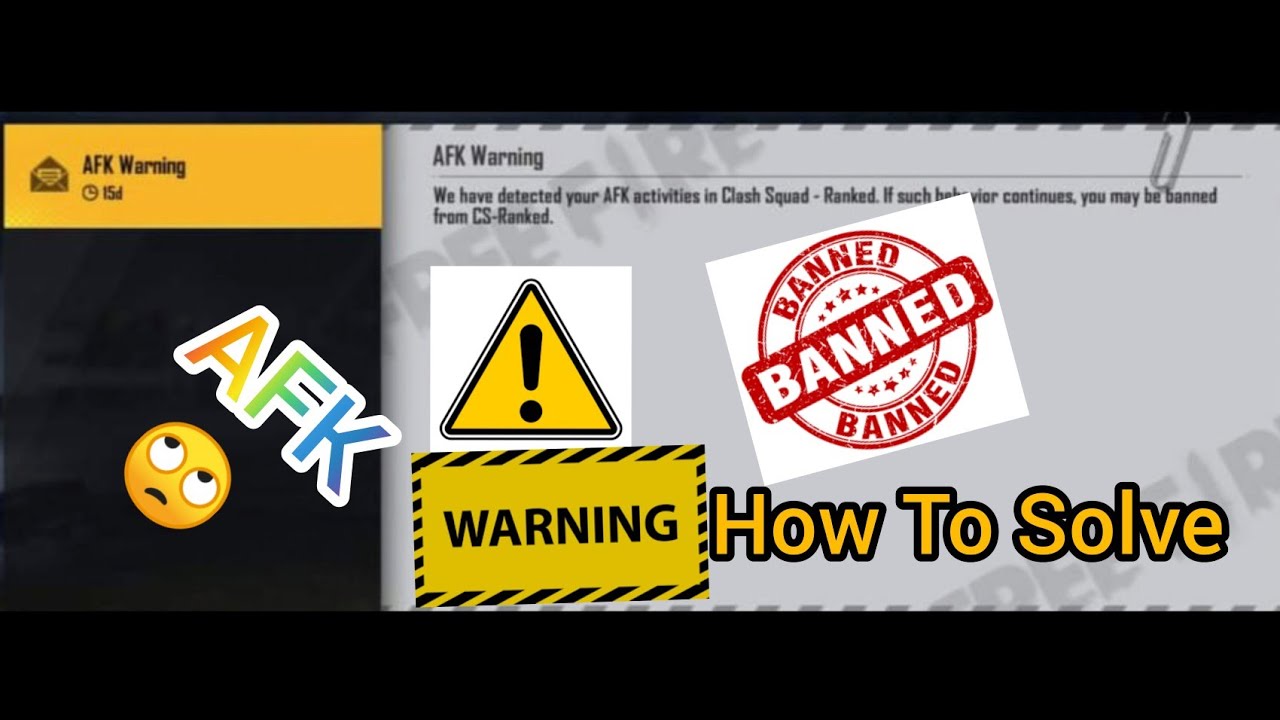 WHAT IS AFK WARNING IN FREE FIRE || HOW SOLVE AFK WARNING FROM CS RANK ...