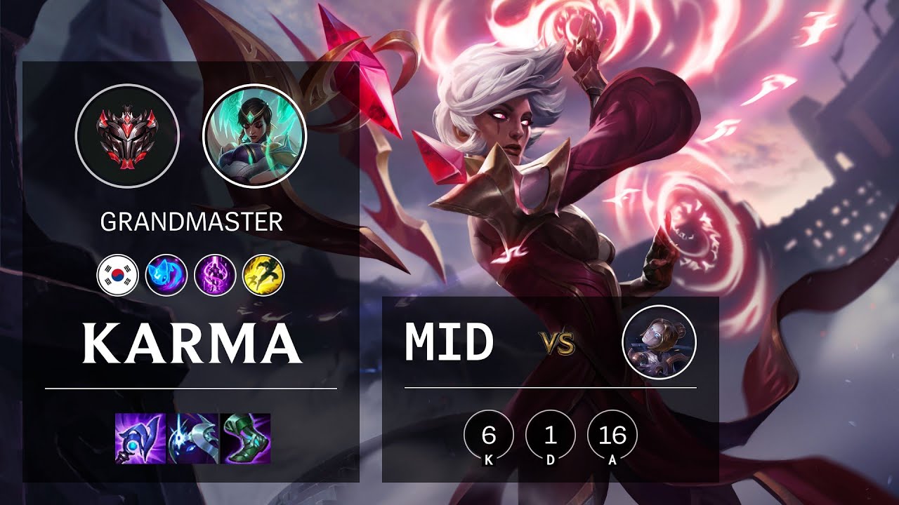 Karma Mid vs Orianna - KR Grandmaster Patch 11.23 - YouTube