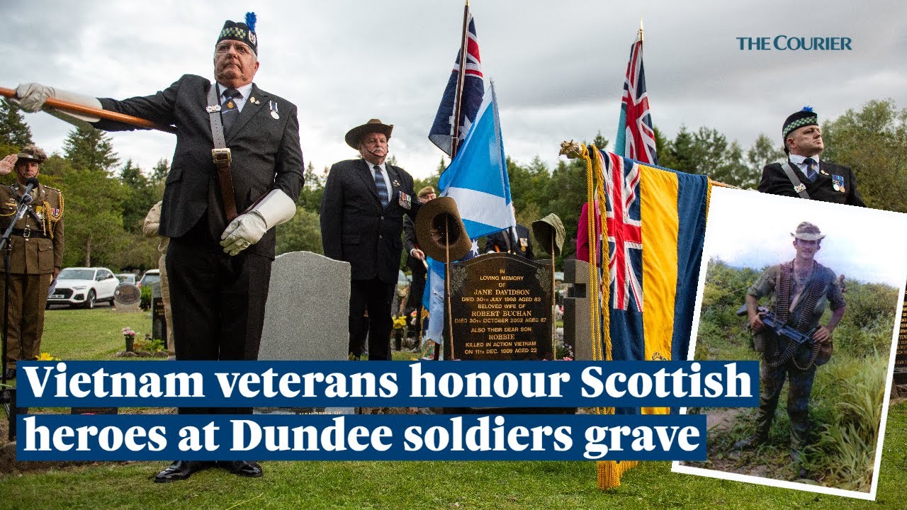 Vietnam veterans honour Scottish heroes at Dundee soldiers grave - YouTube