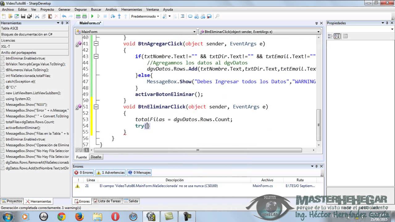 86 Trabajando Con El Control Datagridview C Youtube