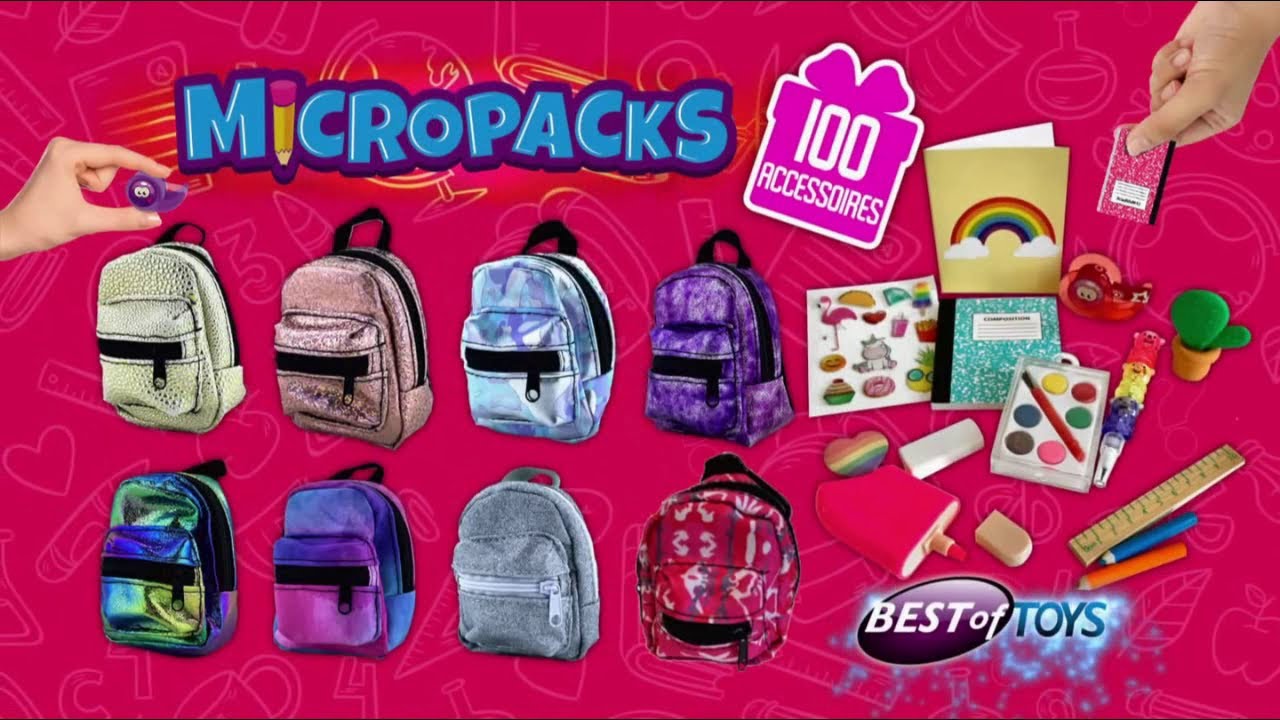Micropacks "8 minis sacs à dos supers fashions" Pub 20s - YouTube