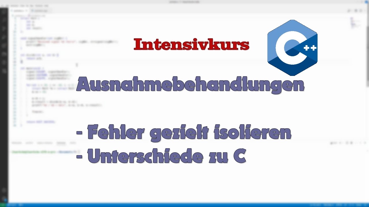 Intensivkurs C++! - Ausnahmebehandlungen in C++ | ITWorks4U - YouTube