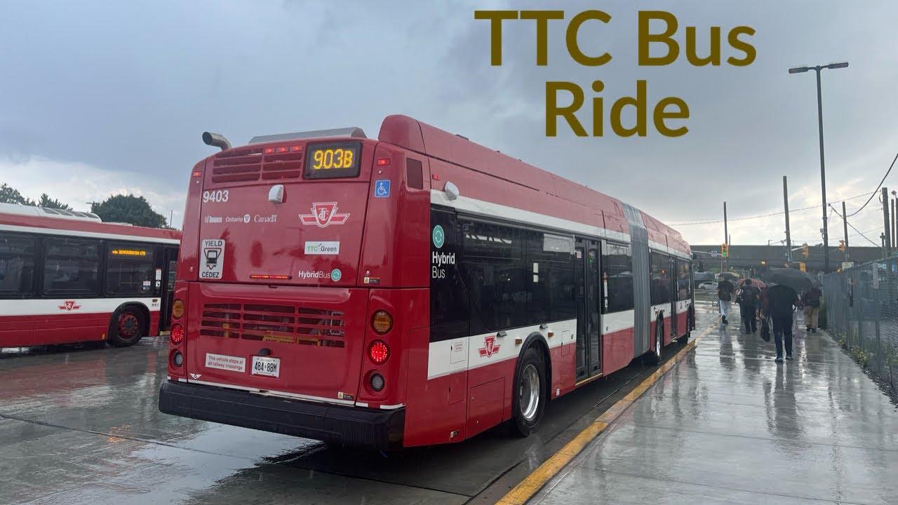 Toronto TTC Route 903B Bus Ride During a Rainstorm 8/17/2024 - YouTube