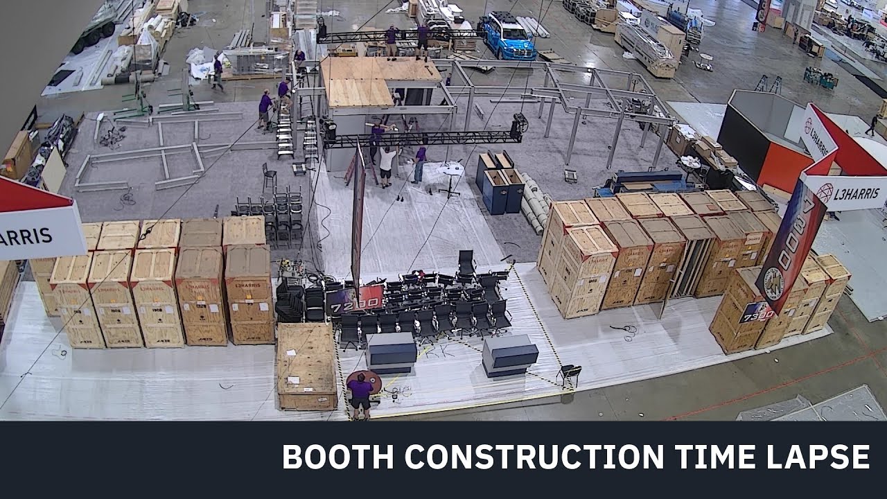 AUSA 2019 Trade Show booth TimeLapse build out for L3 Harris - YouTube