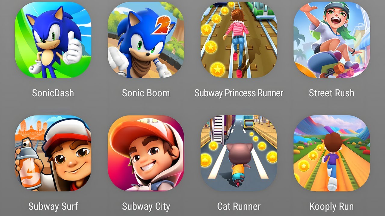 Sonic Dash.Sonic Boom,Subway Princess Runner,Street Rush Subway,Subway ...