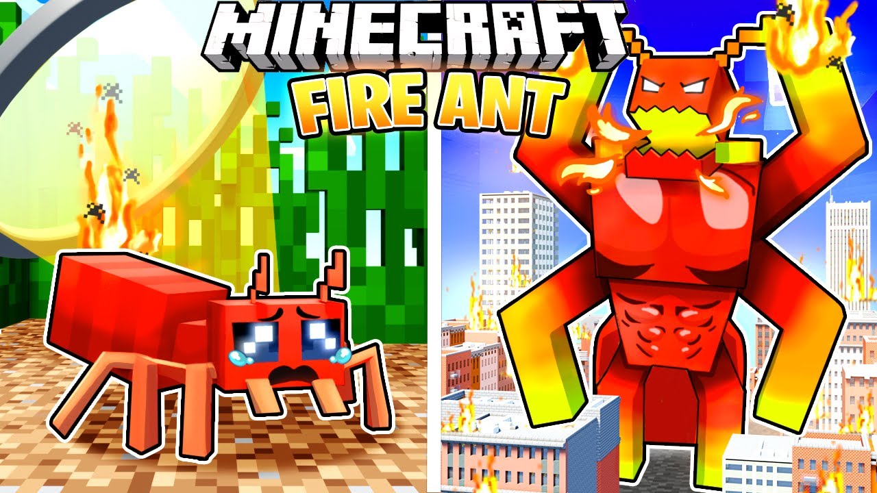 I Survived 100 Days as a FIRE ANT in HARDCORE Minecraft! - YouTube