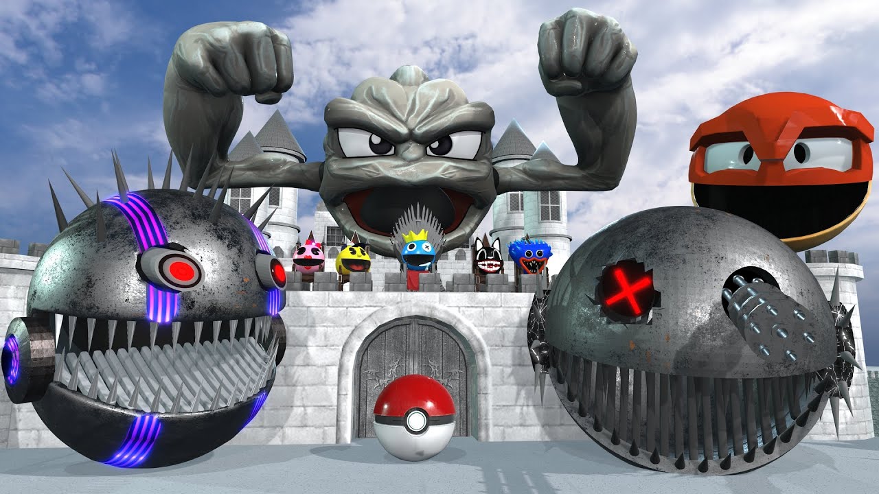 PACMAN VS ROBOT PACMAN VS Geodude Strong fierce battle with pokemon ...