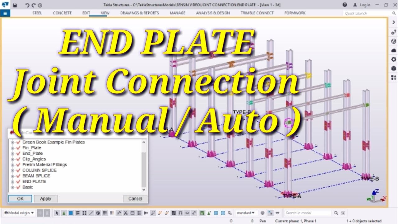 Auto || Manual Joint Connection TEKLA || 003 - YouTube