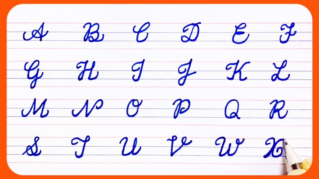 Cursive Writing A To Z | Cursive Abcd | Cursive Handwriting Practice ...