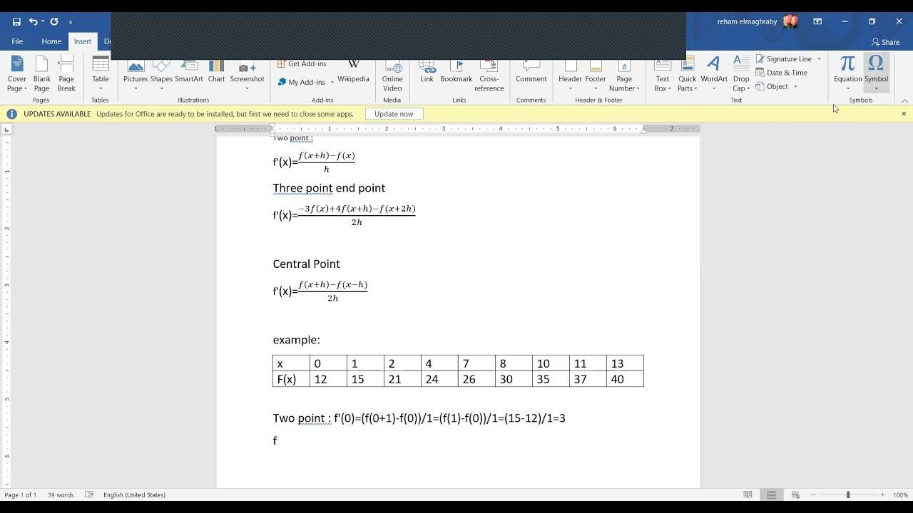 numerical differentiation - YouTube
