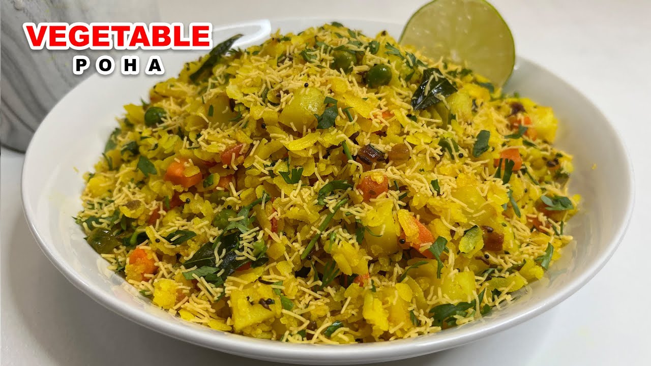 Vegetable Poha Recipe | Mix Vegetable Poha | Healthy Breakfast Recipe ...