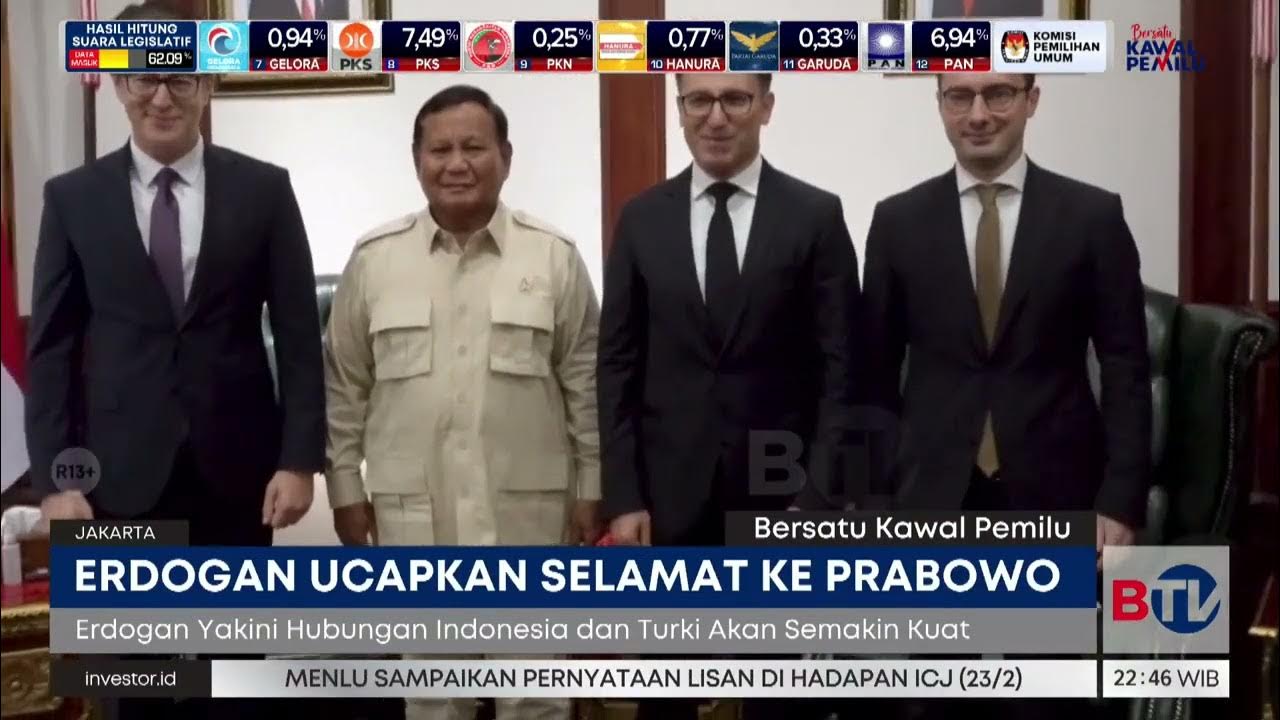 Erdogan Ucapkan Selamat kepada Prabowo Subianto - YouTube
