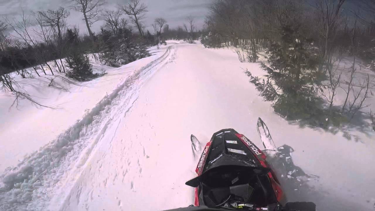 Snowmobile powder run Moosehead Lake region, Maine - YouTube