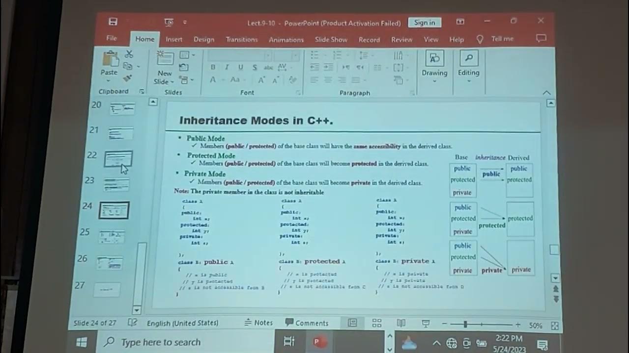 Computer Programming Lec 12 Inheritance,Friendship and Overriding - YouTube