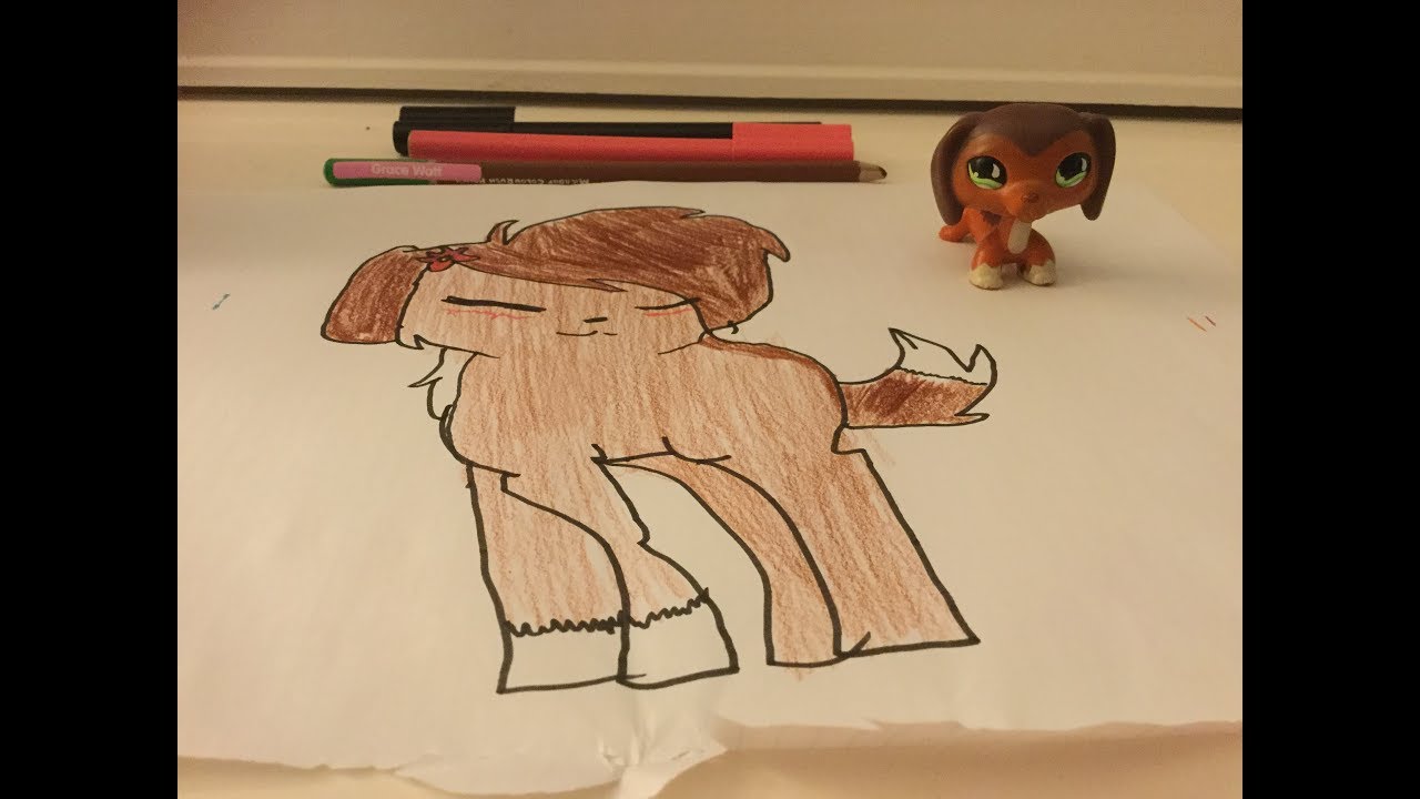 Speed draw of LPS dachshund (known as Savahana) fan drawing - YouTube