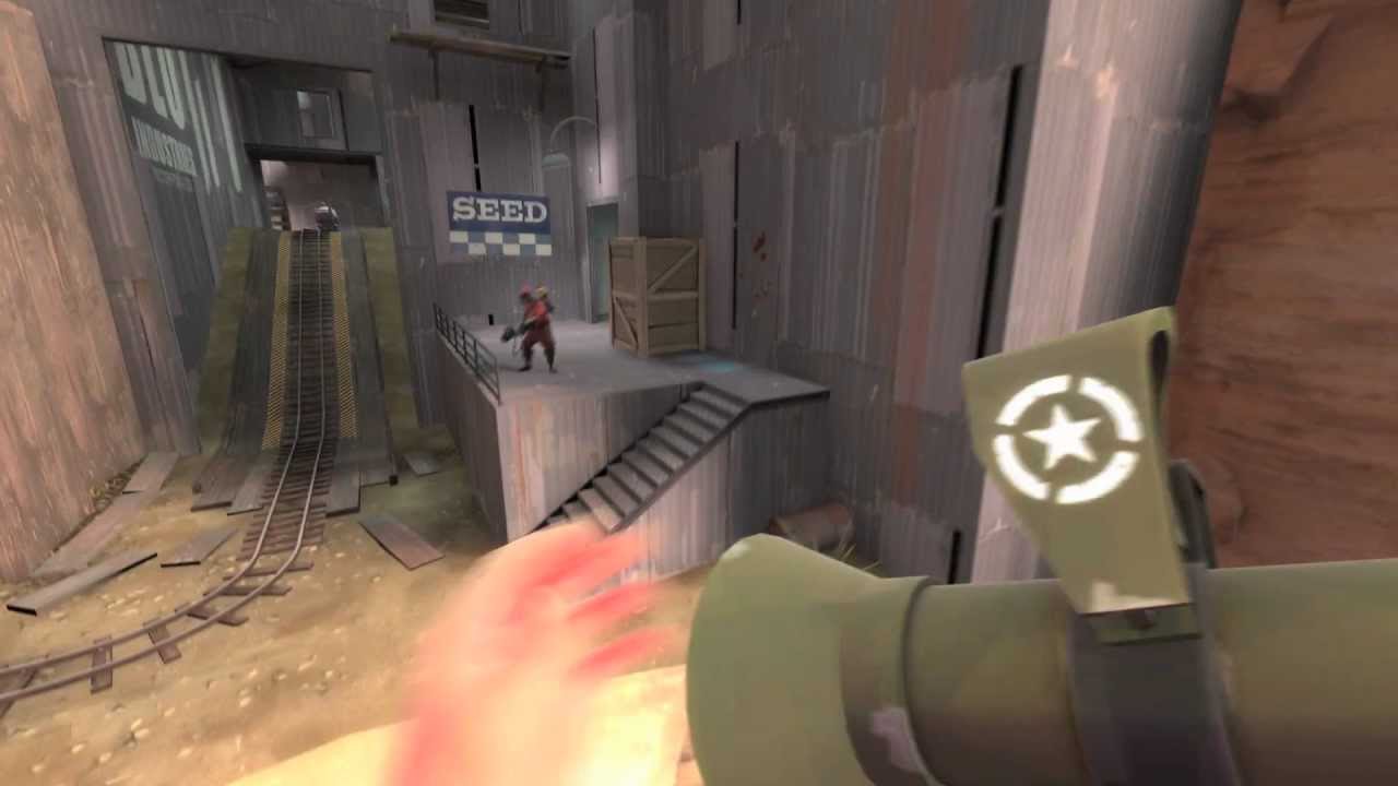 TF2 Soldier/Pyro cliff airblast battle - YouTube