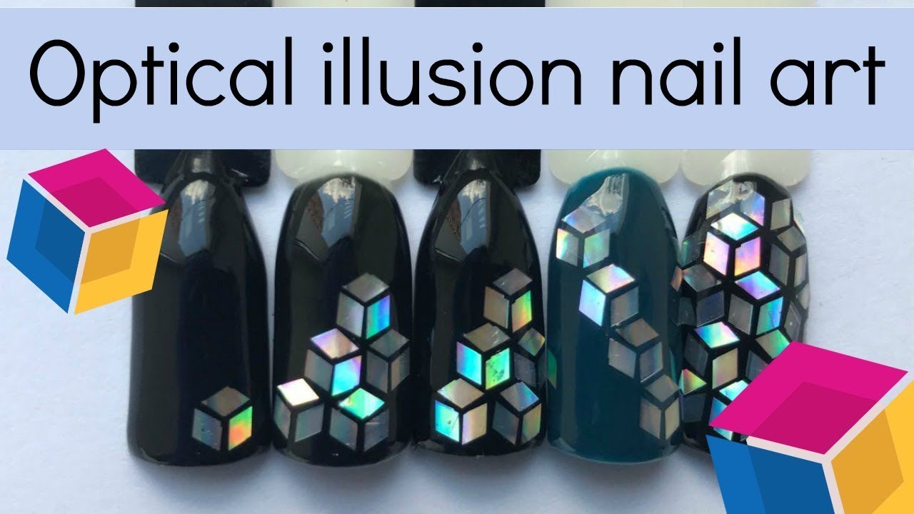 Cubism nail art ⬛ Optical illusion | Easy nail design tutorial with ...