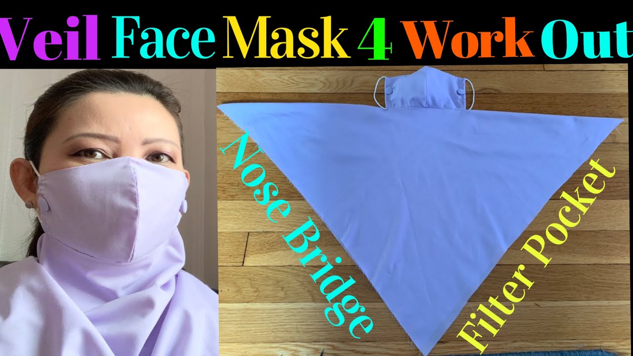 60) ) How To Make Scarf Face Mask With Filter Pocket Veil Face Mask DIY ...