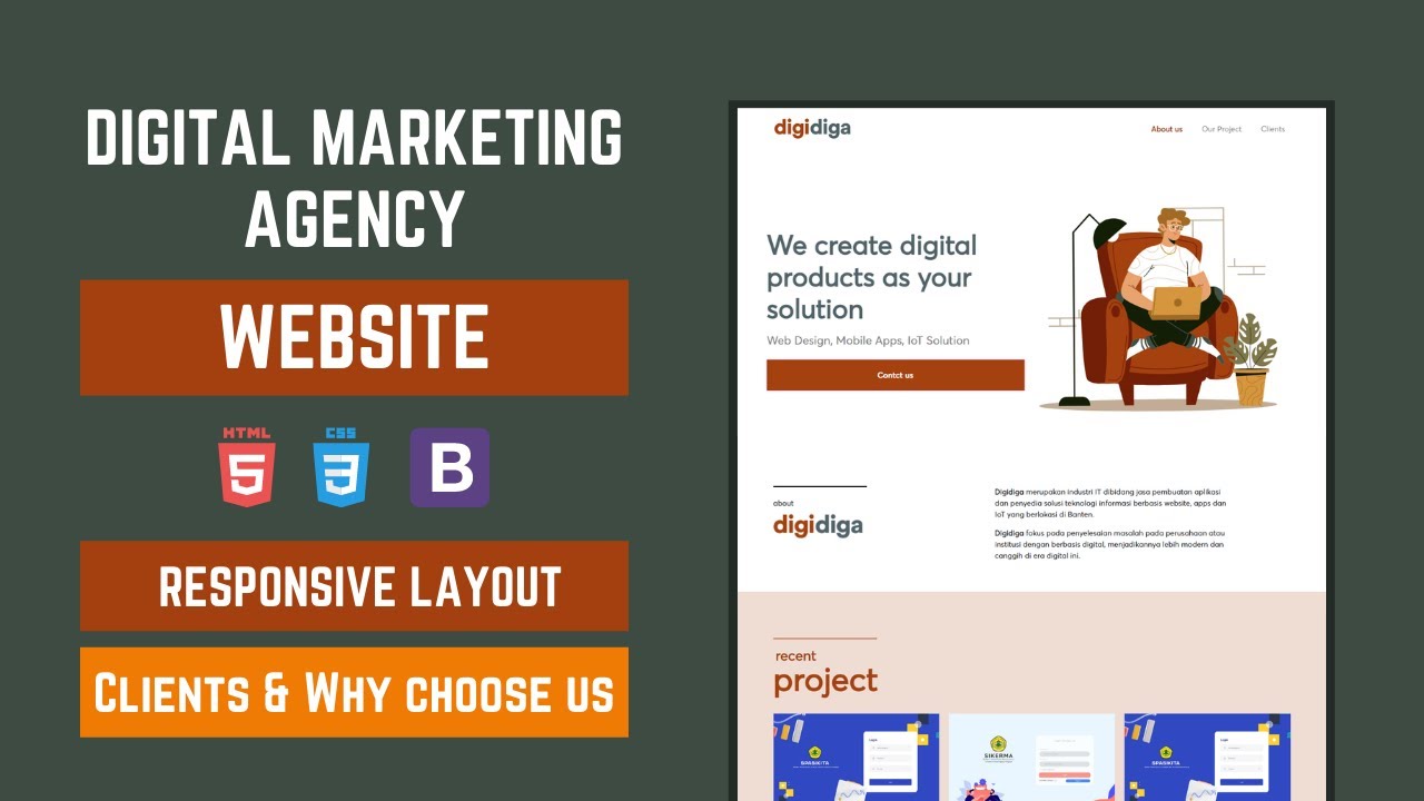 Digital marketing agency website (One page website) | Responsive ...
