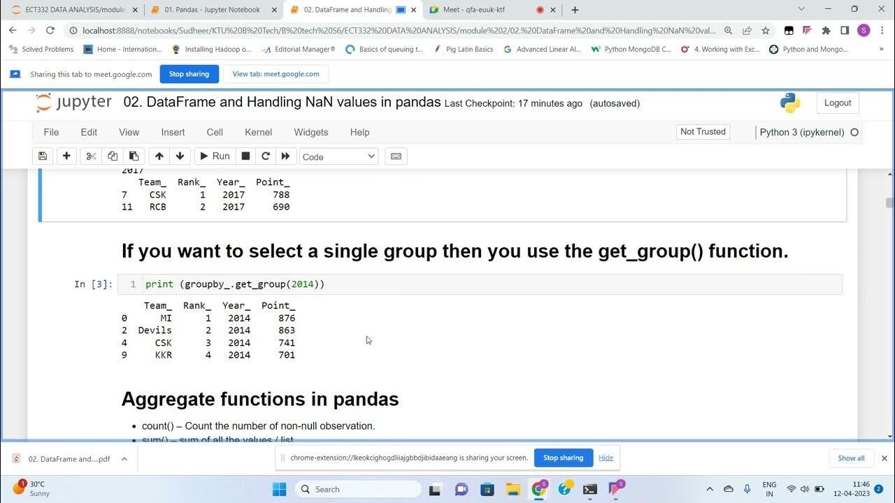 DataFrame in Pandas Python - YouTube
