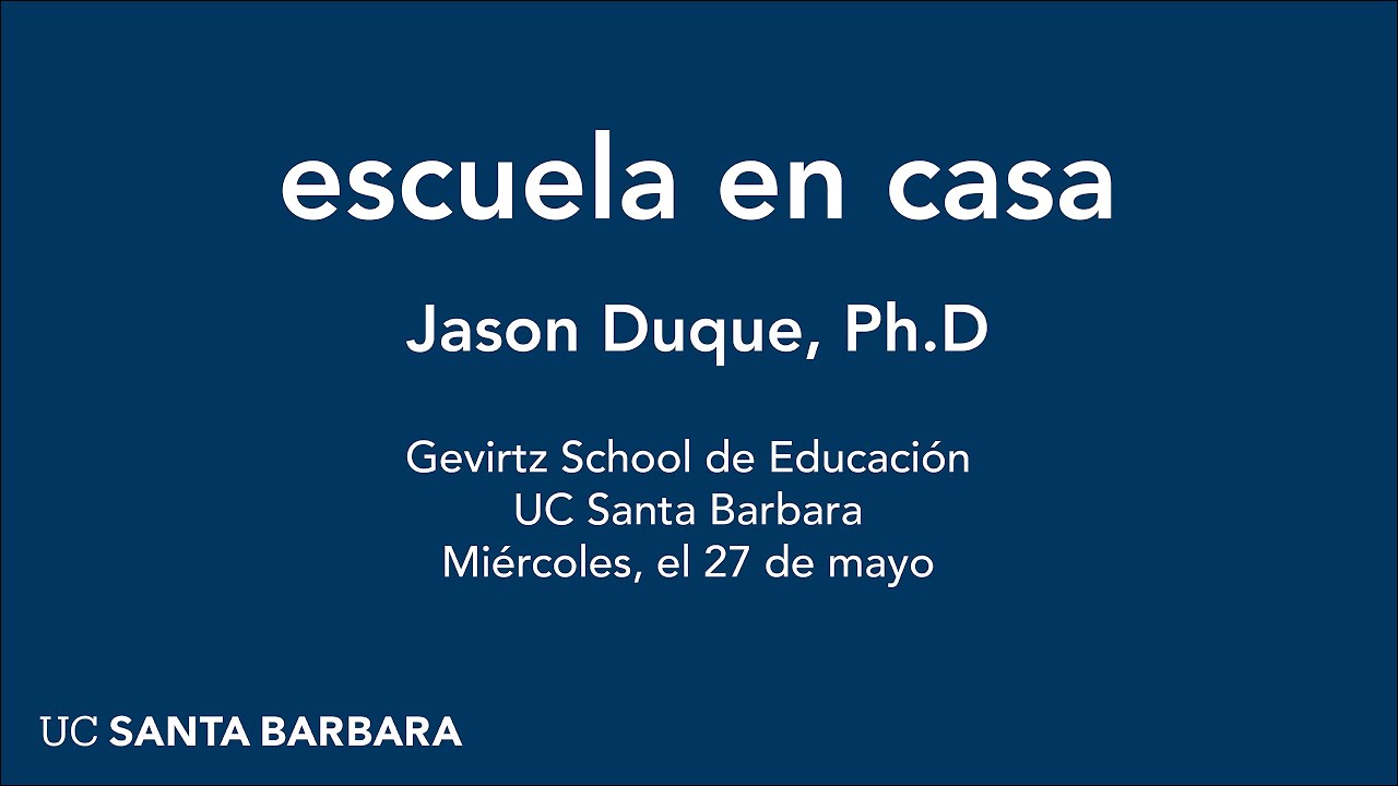 Dr. Jason Duque, “School @home: the basics” part of "How to Home and ...