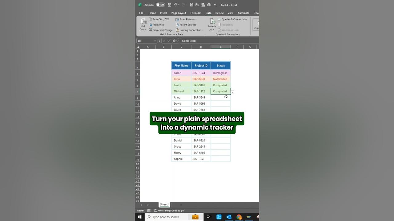How to Color Code Project Status in Excel with Conditional formatting ...