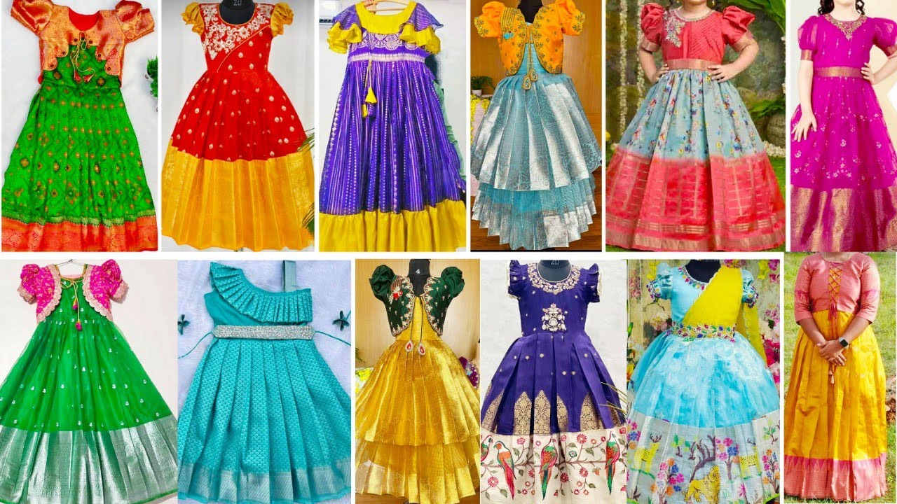 Pattu Long Frock Designs For Kids😍Traditional Kids Dress Collection ...