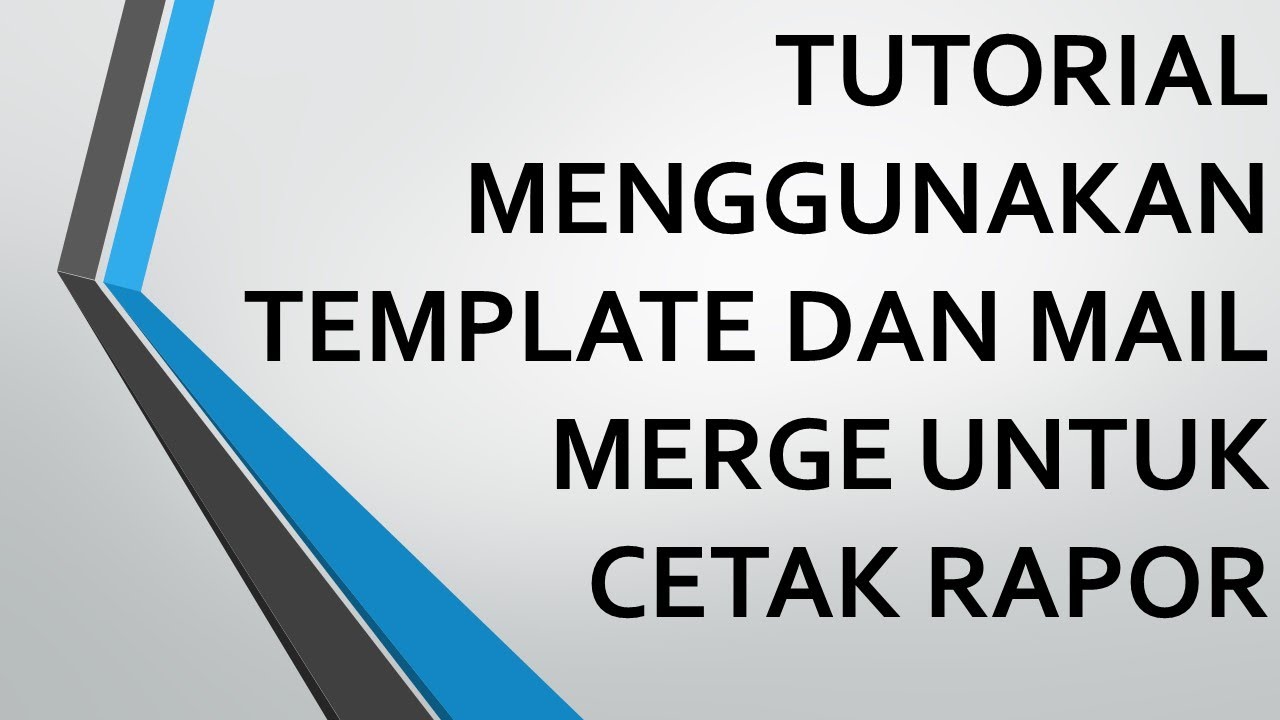 TUTORIAL TEMPLATE RAPOR KUMER BOJONEGORO - YouTube