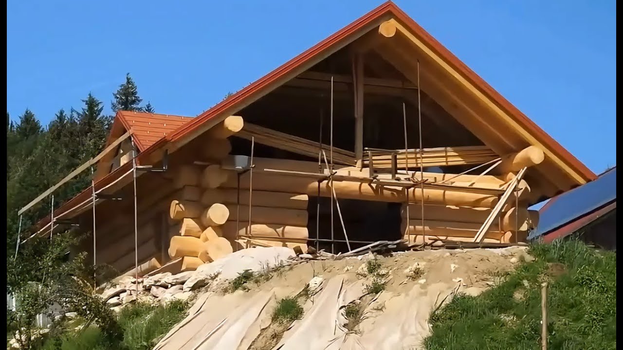 Man Builds Amazing DIY WOODEN HOUSE on Hill | Start to Finish - YouTube