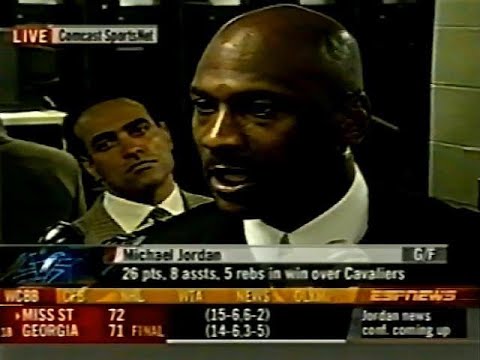 Michael Jordan's 'The Shot III' | post-game presser - Wizards ...