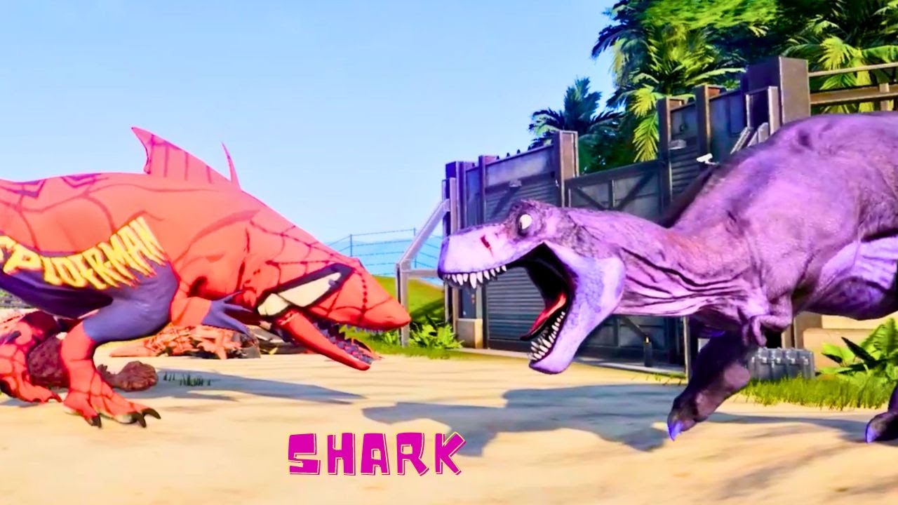 Spider Shark Dinosaur Battles vs Chomper, Tiger Carnotaurus ...