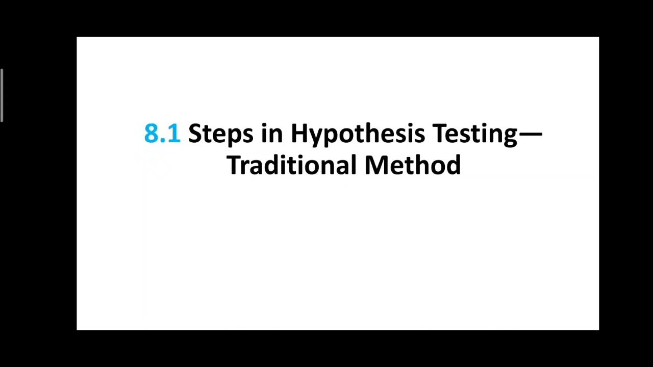 Chapter 8.1_ Steps in Hypothesis Testing- Traditional Method. - YouTube