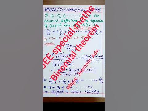 JEE special maths. problem and solution of binomial theorem.wbjee.main.iitjee.#shorts. #ytshorts ...