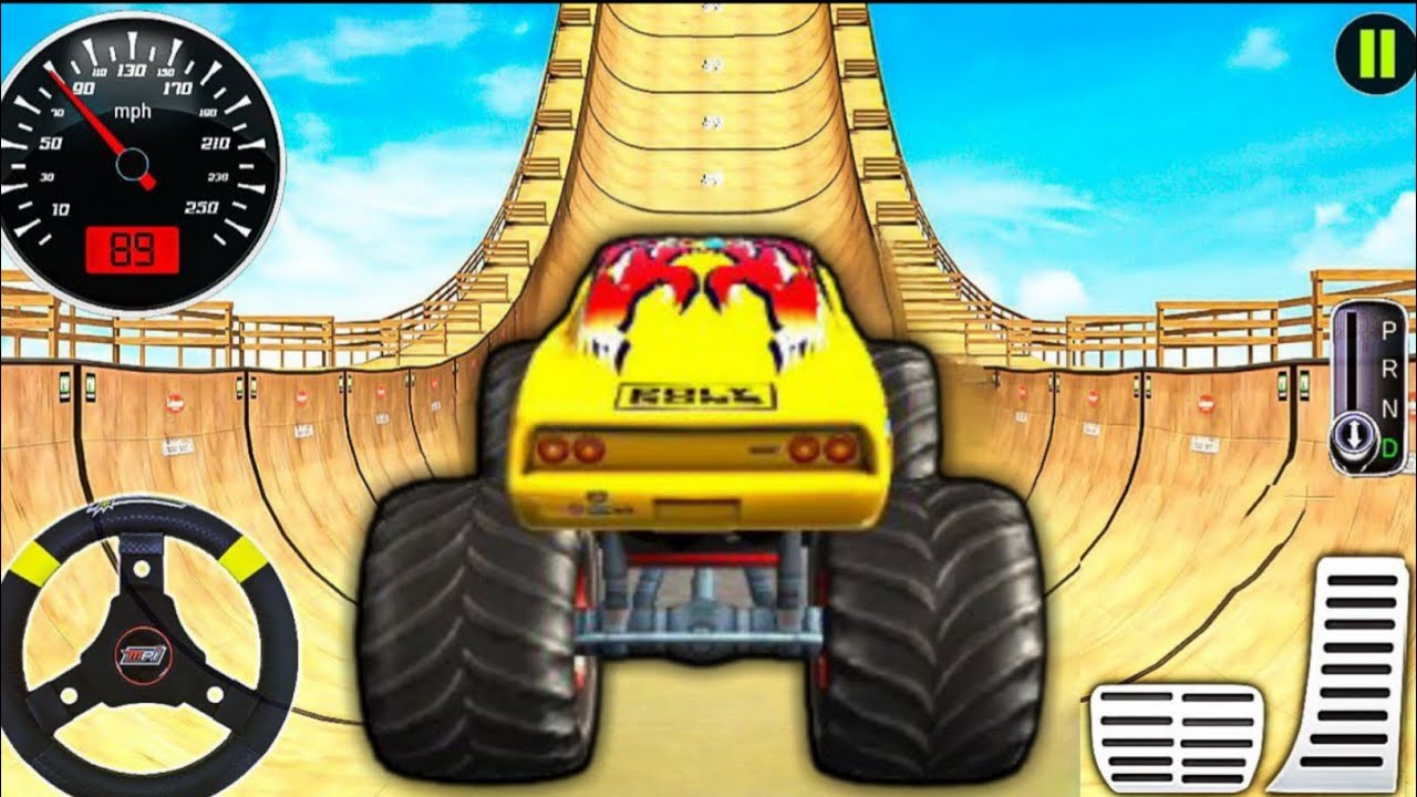 Impossible Monster 😱Truck Mega Ramp Extreme Car Stunts Impossible 🔥 ...