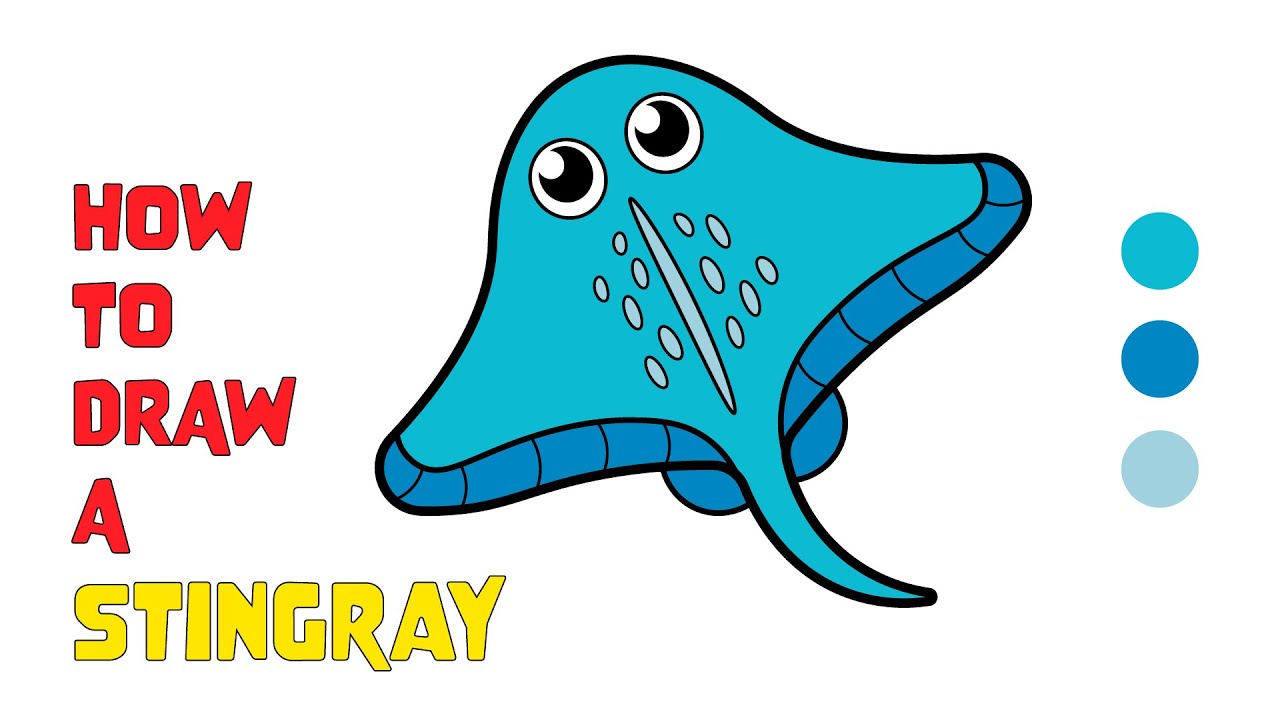 How to Draw a Stingray - Drawing Stingray Step by Step - For Kids - YouTube
