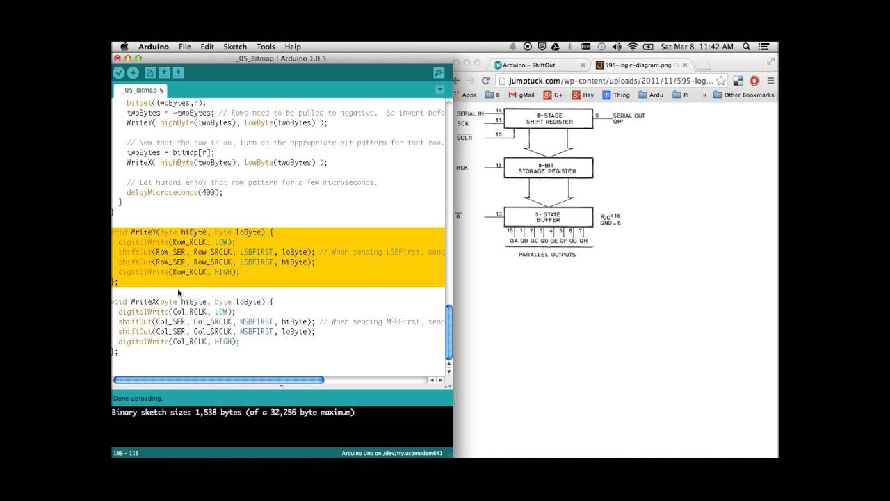 Arduino Tetris Part 4 Bitmap And Shift Register Code Walkthrough 2153