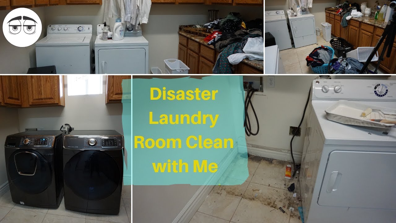 Laundry Room Disaster Clean with Me l 2019 l SAHM - YouTube