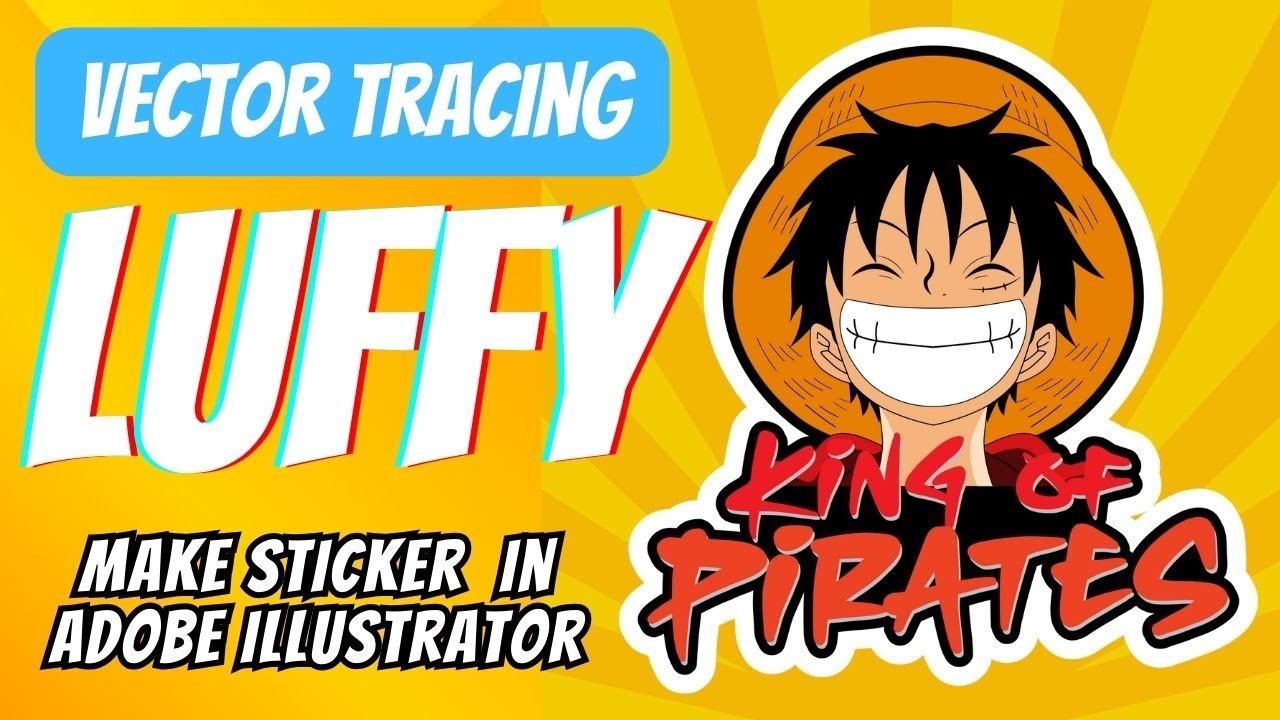 Vector Tracing Luffy | One Piece | Adobe illustrator | Vector Tracing ...