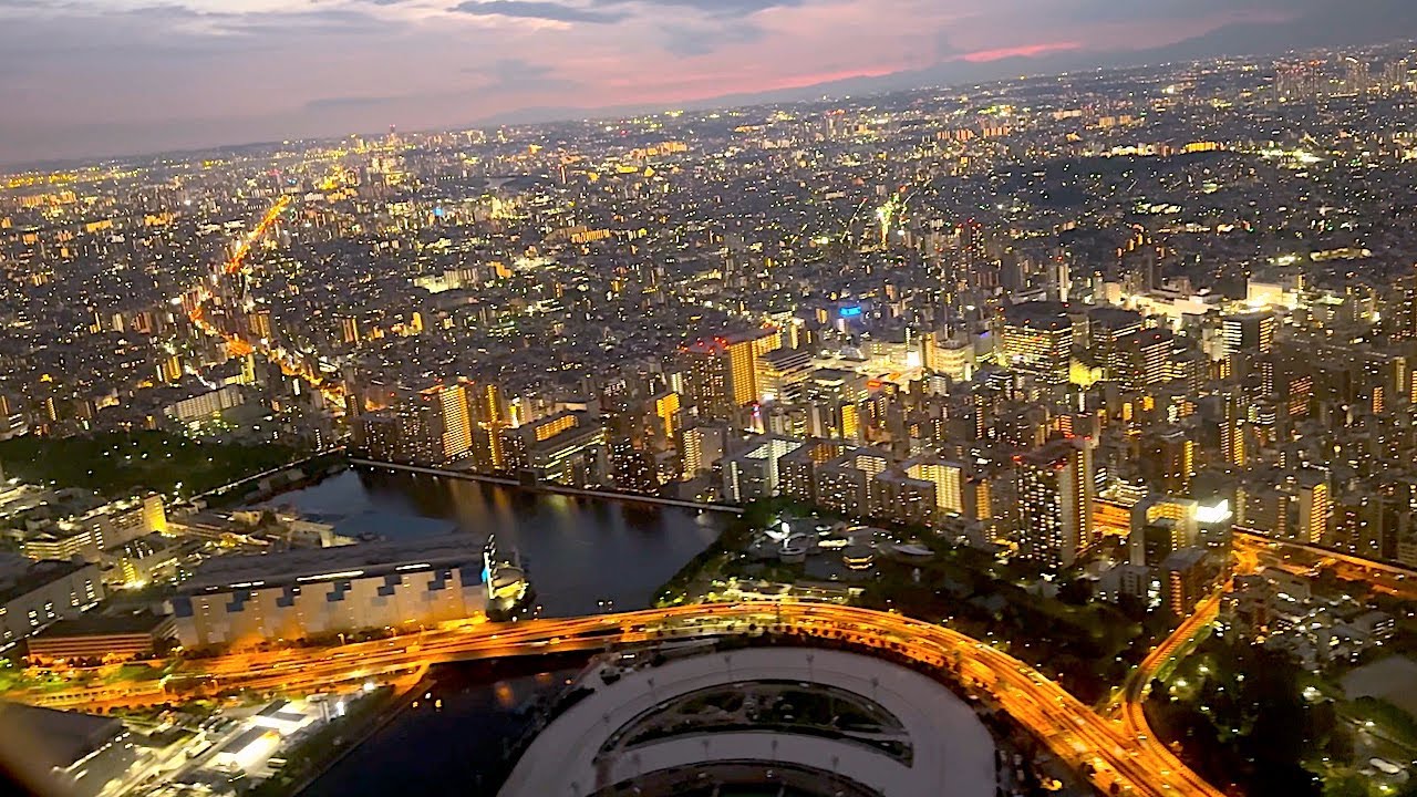 [4K] Magic Hour Landing in Haneda Airport over Central Tokyo - YouTube