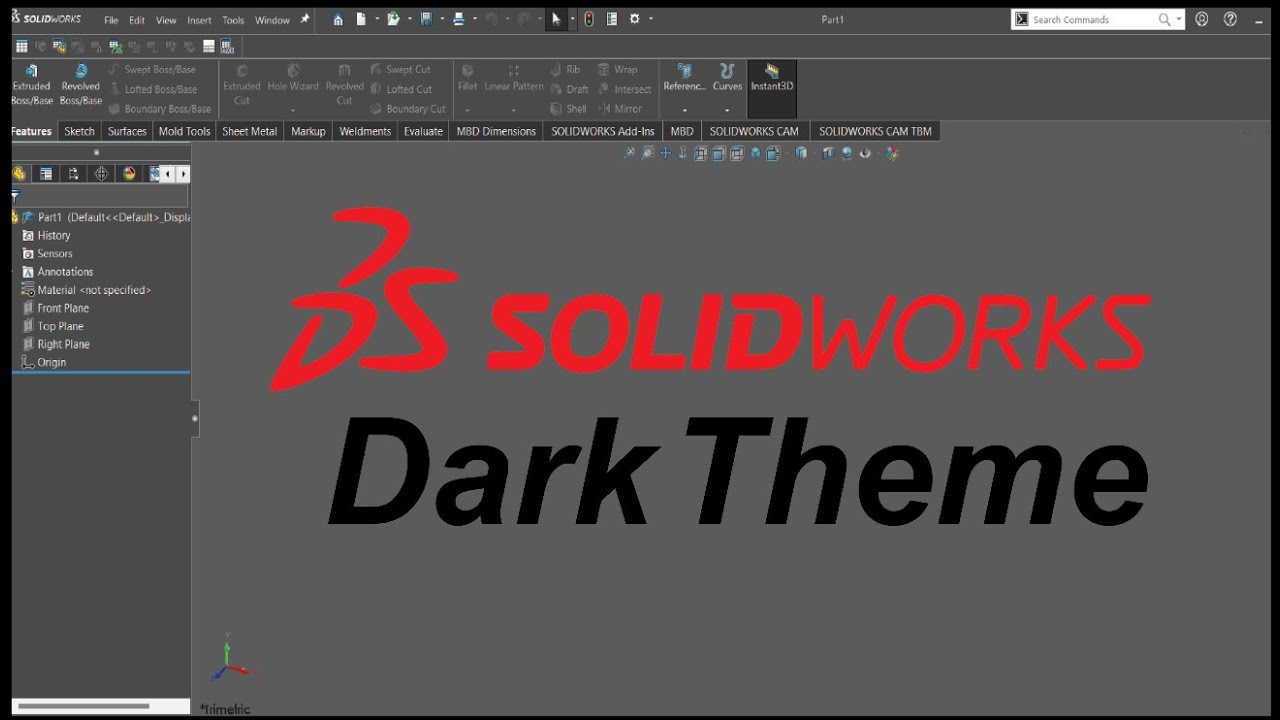 How to Easily Switch to Solidworks Dark Theme - YouTube