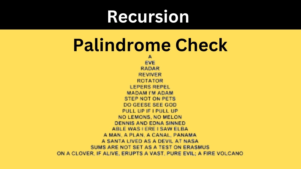 L6 Recursion Palindrome Check And Computing Power Youtube 1884
