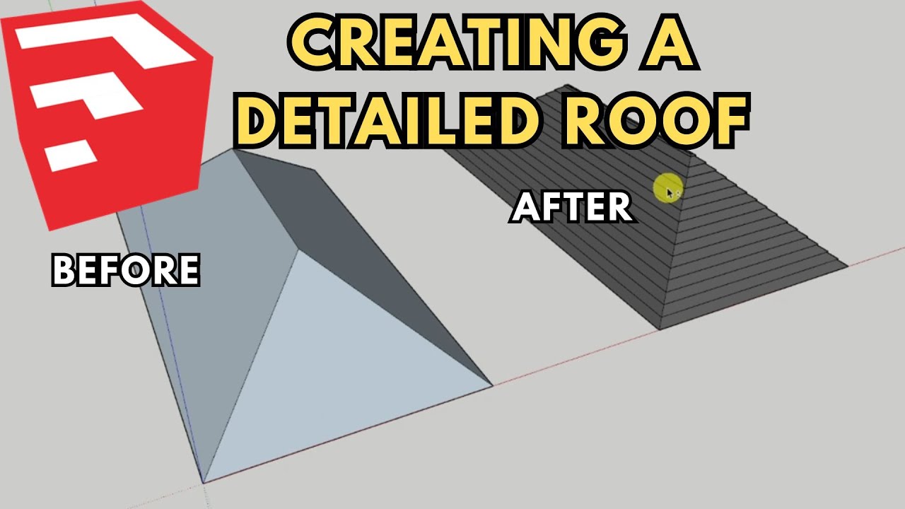 Simple way to Creating a detailed roof || Sketchup tutorials - YouTube